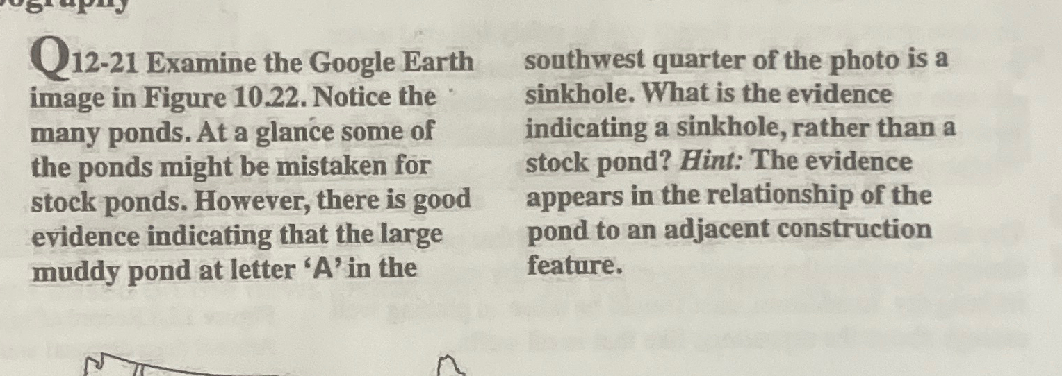 Solved Q12-21 ﻿Examine the Google Earth image in Figure | Chegg.com