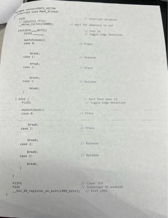 Interrupt void Port_2(void) A vectorPORT2 VECTOR 1/ | Chegg.com