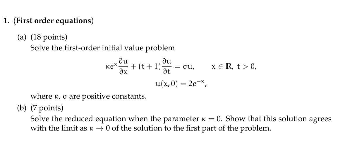 Solved First Order Equations A 18 ﻿points Solve The