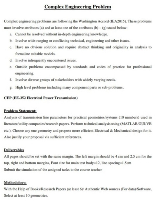 Problem Statement: Analysis of transmission line | Chegg.com