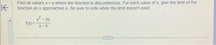 Solved Find all values x=a where the function is | Chegg.com