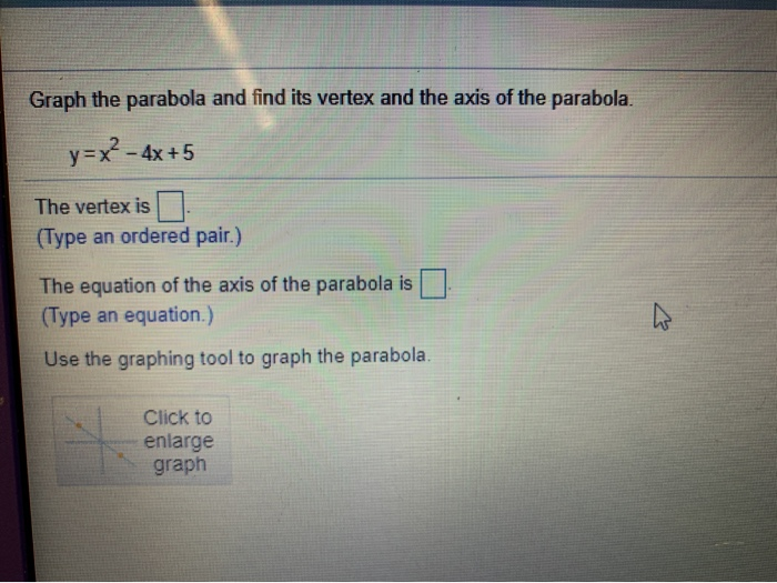 Solved Graph the parabola and find its vertex and the axis | Chegg.com