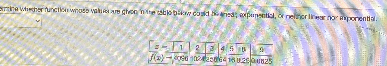Solved Determine whether function whose values are given in | Chegg.com Solved Determine whether function whose values are given in | Chegg.com