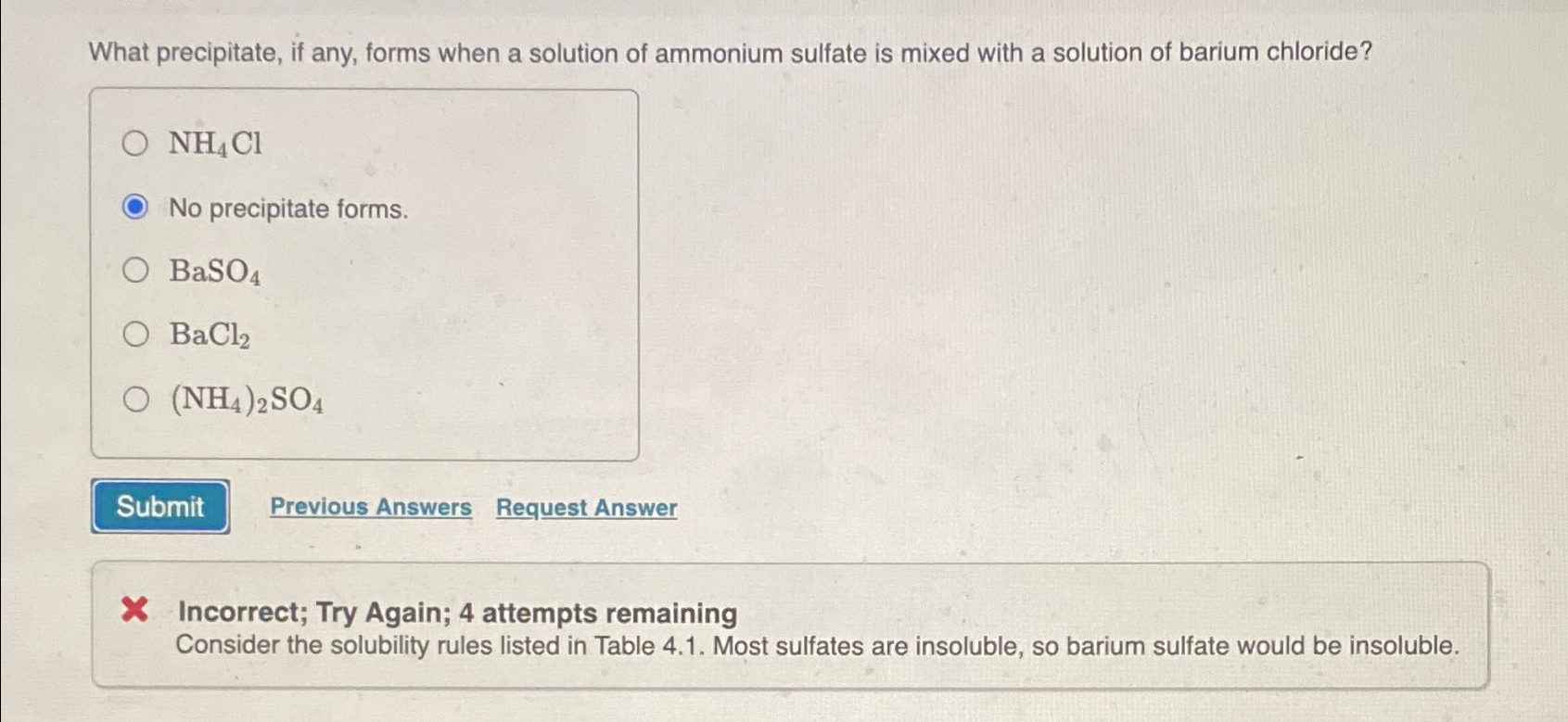 What precipitate, if any, forms when a solution of | Chegg.com