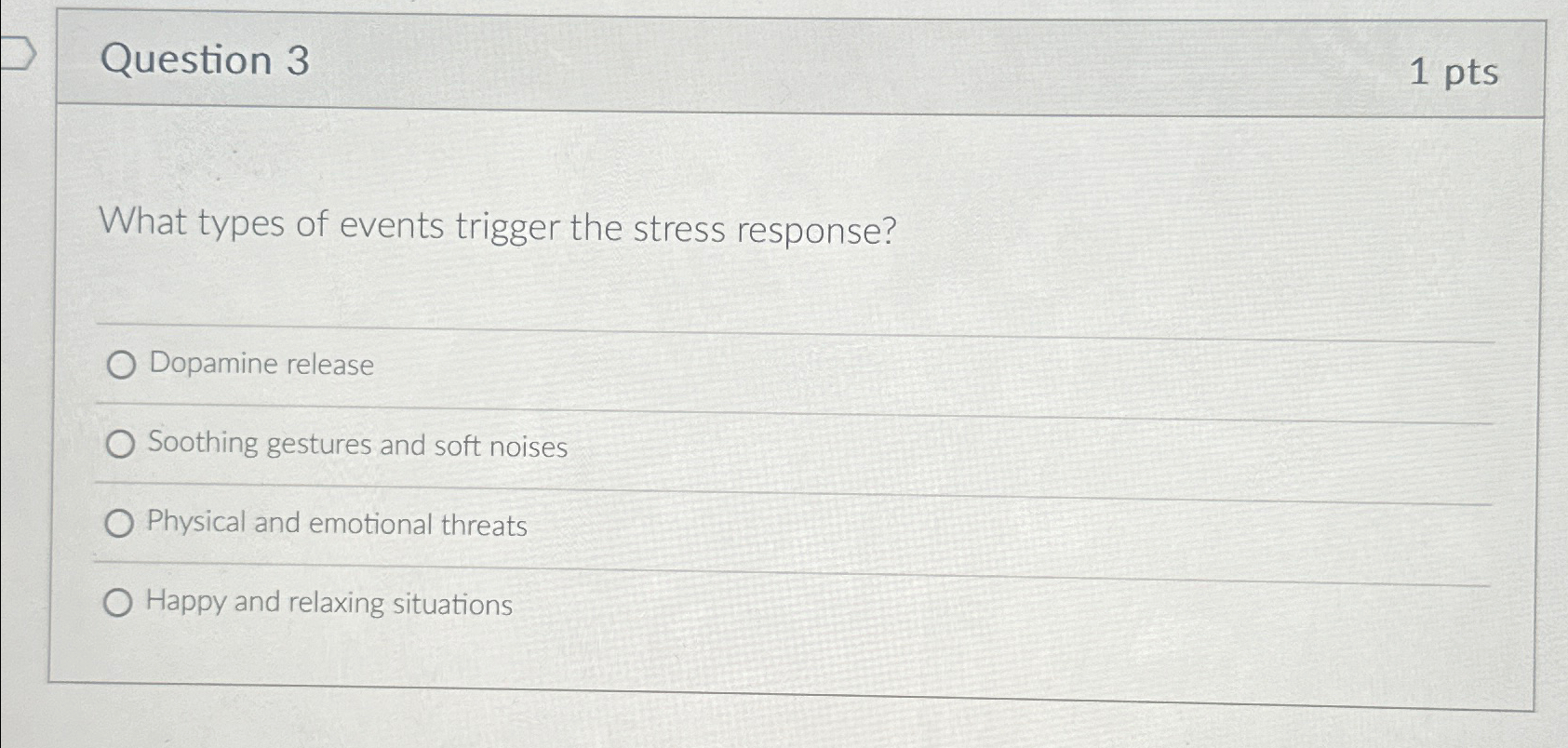Solved Question 31ptsWhat types of events trigger the stress | Chegg.com