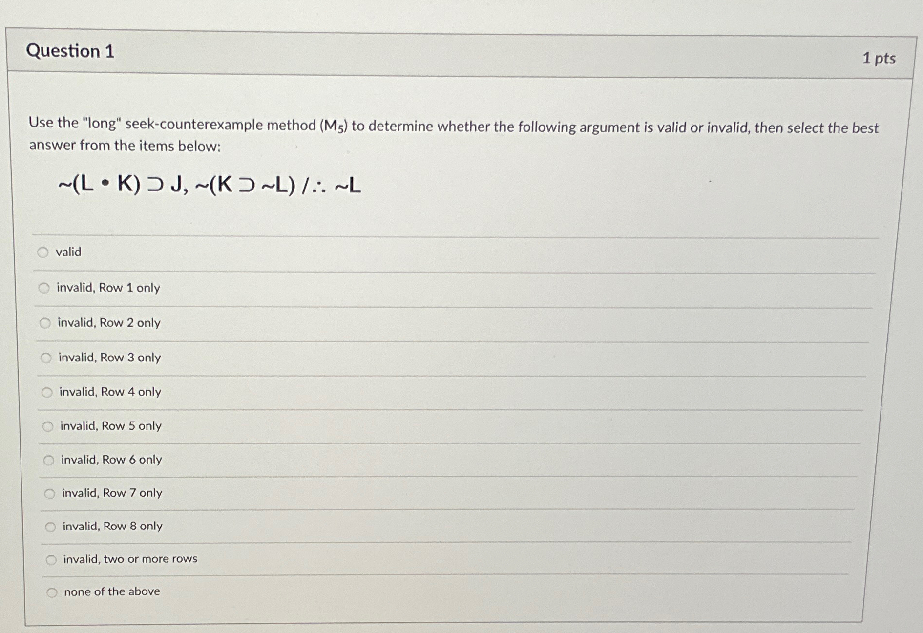 Question 11ptsUse the "long" seek-counterexample | Chegg.com