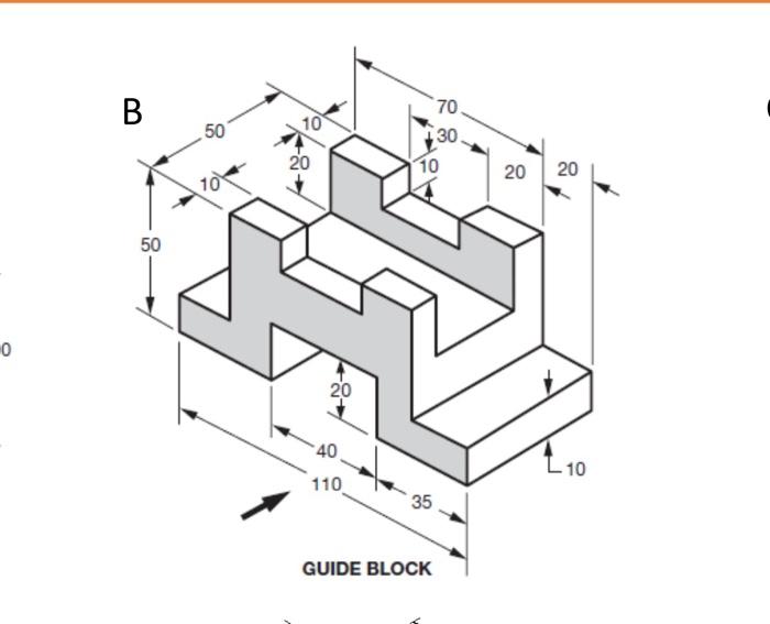 Solved draw an isometric 3rd angle projection top front and | Chegg.com