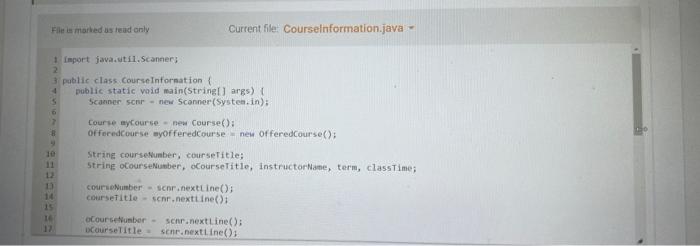 Solved 10.15 LAB: Course information (derived classes) | Chegg.com