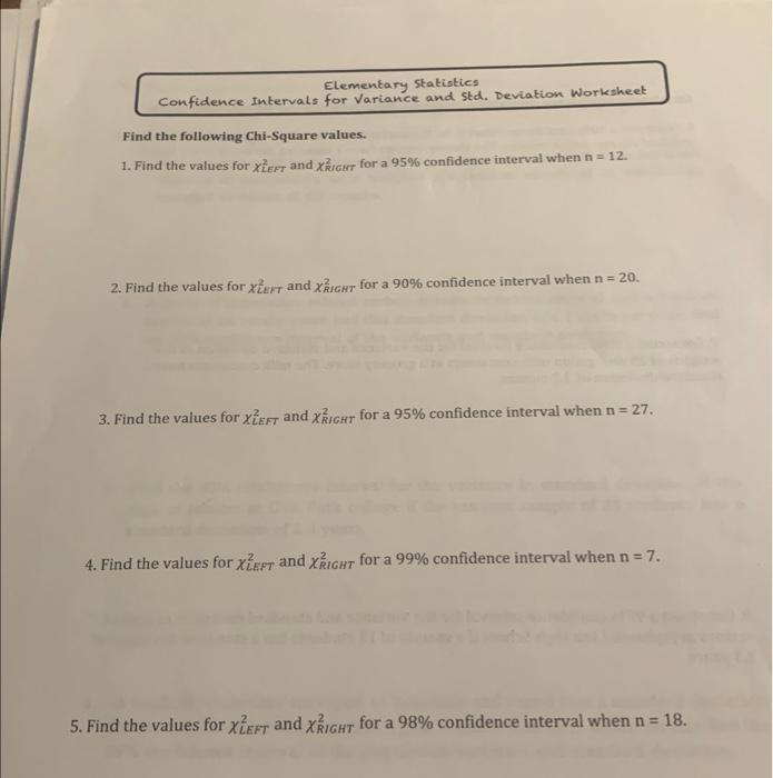 Solved Elementary Statisties Confidence Intervals for | Chegg.com