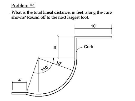 Solved Problem \#4 What is the total lineal distance, in | Chegg.com
