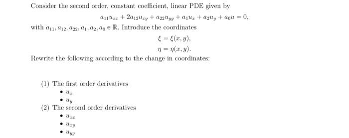 Solved Consider the second order, constant coefficient, | Chegg.com