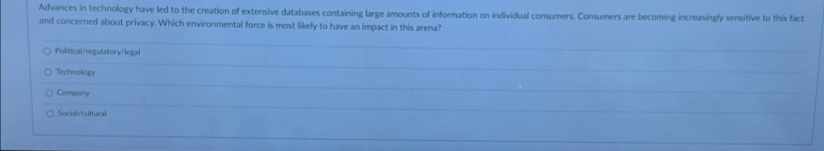 Solved Advances in technology have led to the creation of | Chegg.com