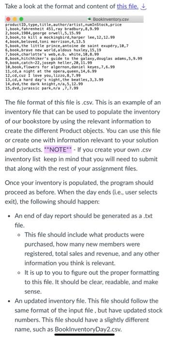 Solved ITSC 1213 - Project 3 - Bookstore Management System | Chegg.com
