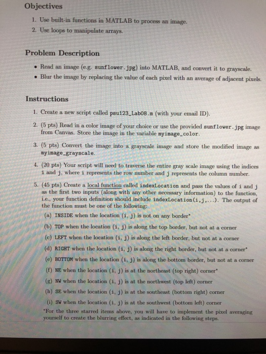 Objectives 1. Use built-in functions in MATLAB to | Chegg.com