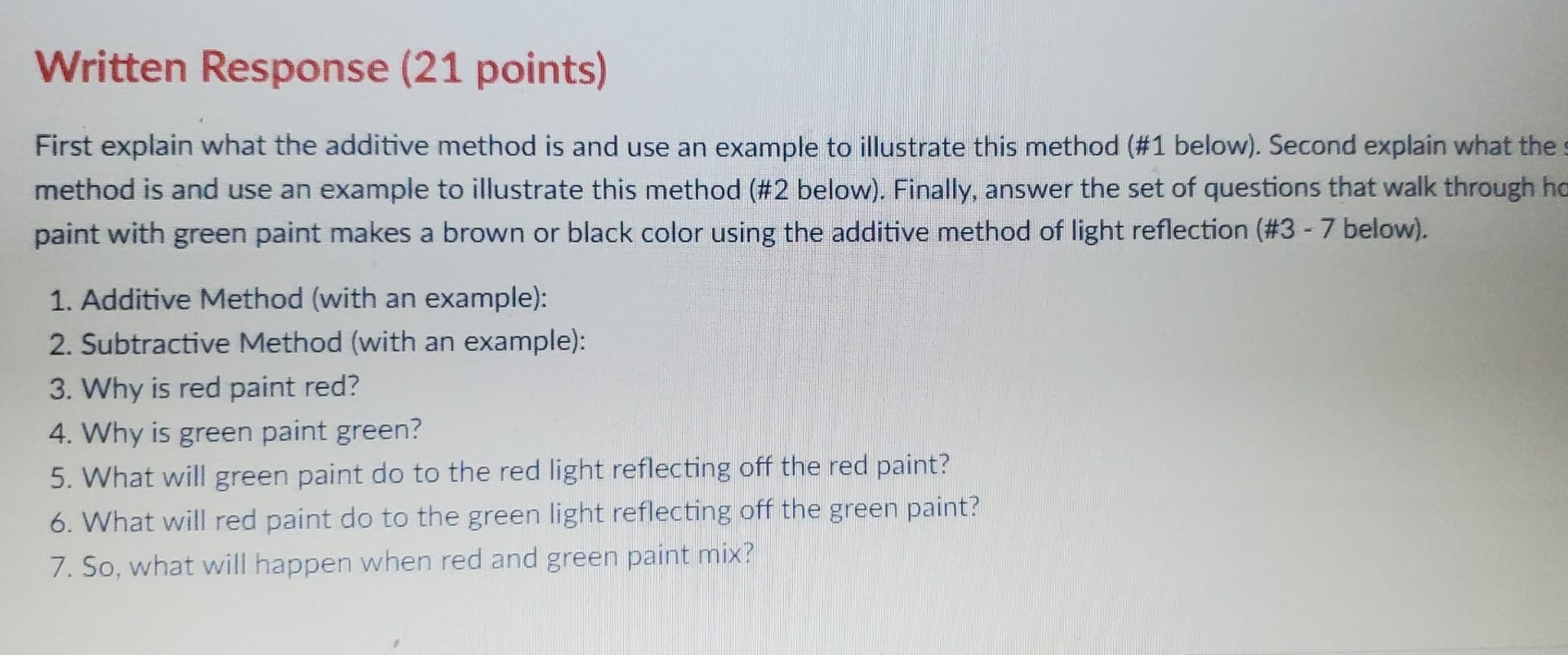 Solved Written Response (21 points) First explain what the | Chegg.com