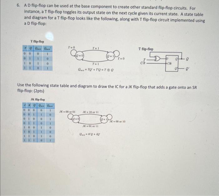 Solved 6. A D flip-flop can be used at the base component to | Chegg.com