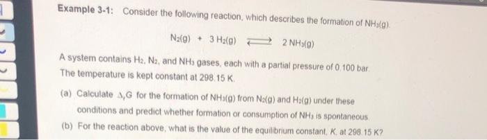 Solved Example 3-1: Consider the following reaction, which | Chegg.com