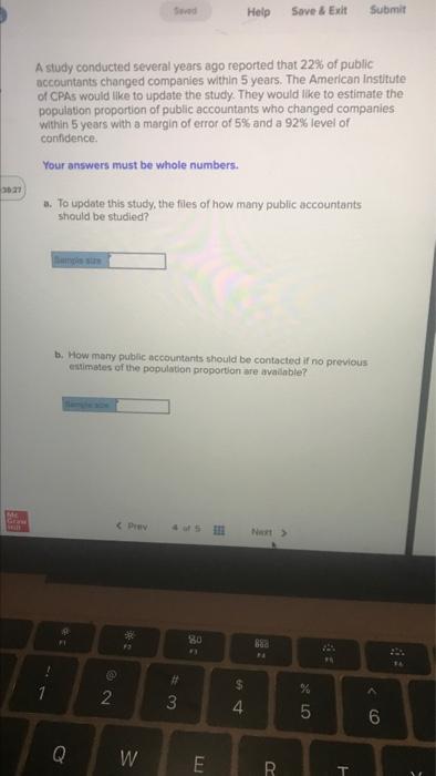 Solved Swed Help Save & Exit Submit A study conducted | Chegg.com