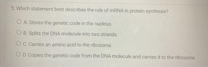 Solved 1. Which mRNA sequence complements the DNA sequence | Chegg.com