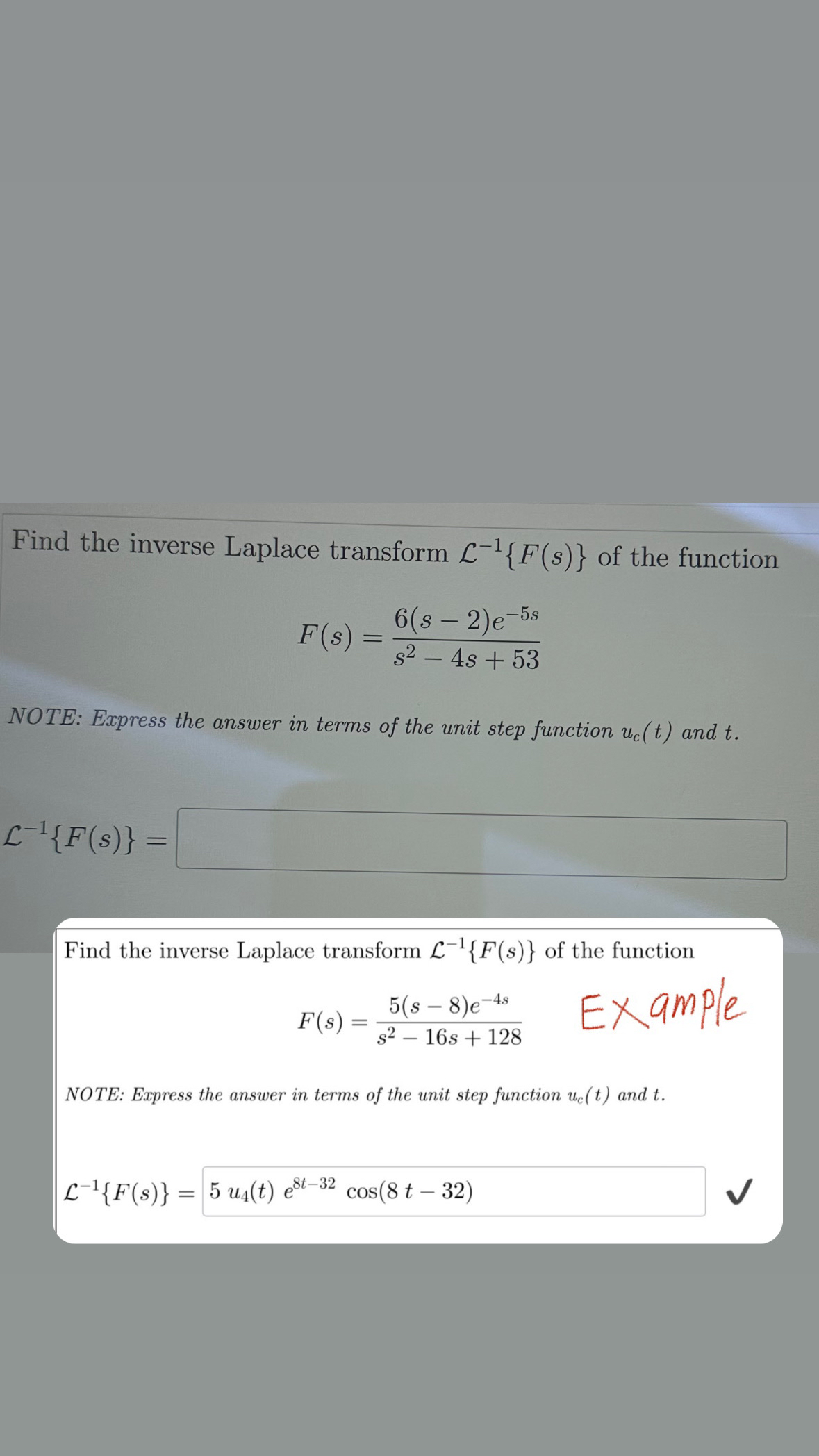 Solved Find the inverse Laplace transform L-1{F(s)} ﻿of the | Chegg.com