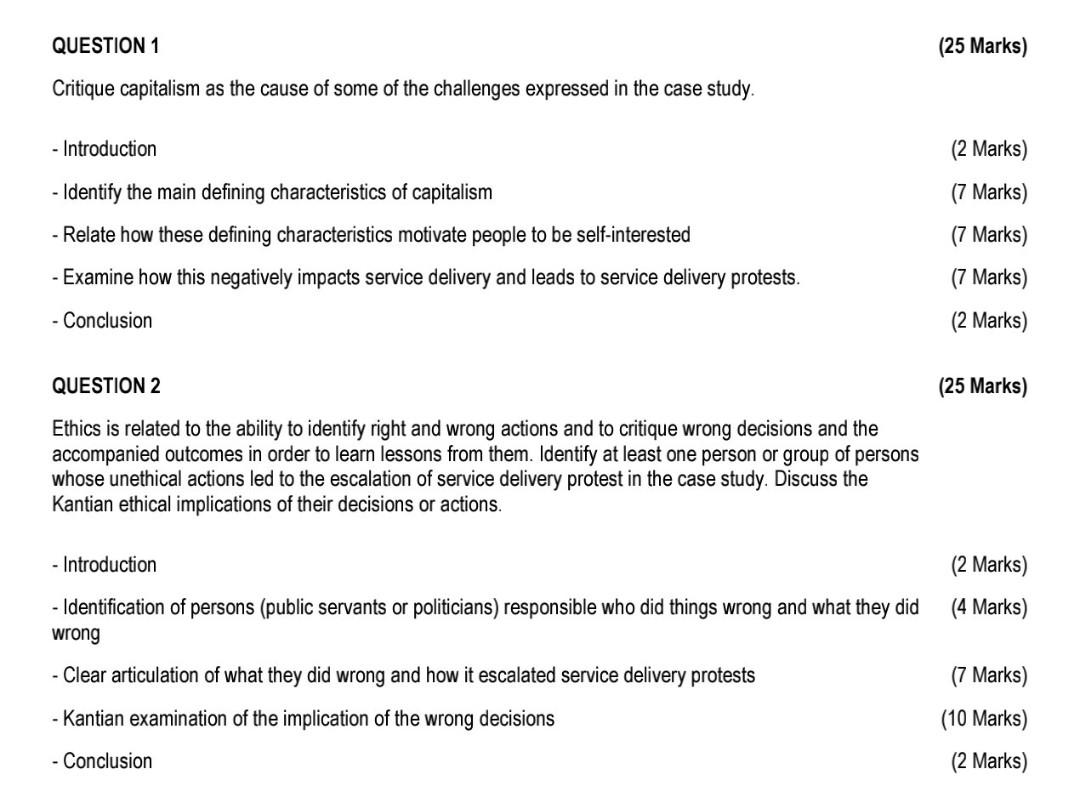 Solved QUESTION 1 (25 Marks) Critique capitalism as the | Chegg.com