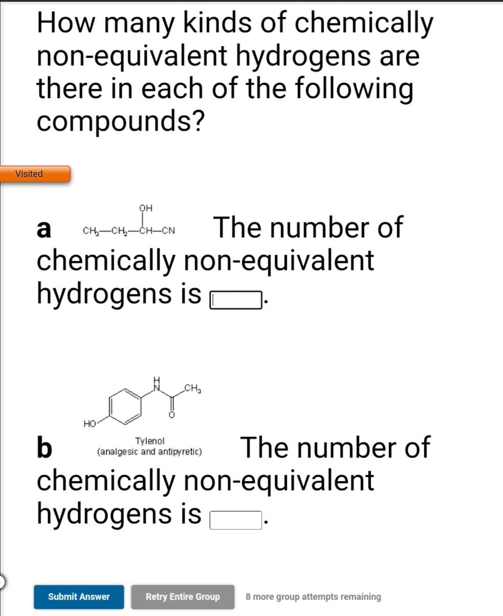 Solved How many kinds of chemically non-equivalent hydrogens | Chegg.com