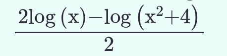 Solved 2log(x)-log(x2+4)2 | Chegg.com