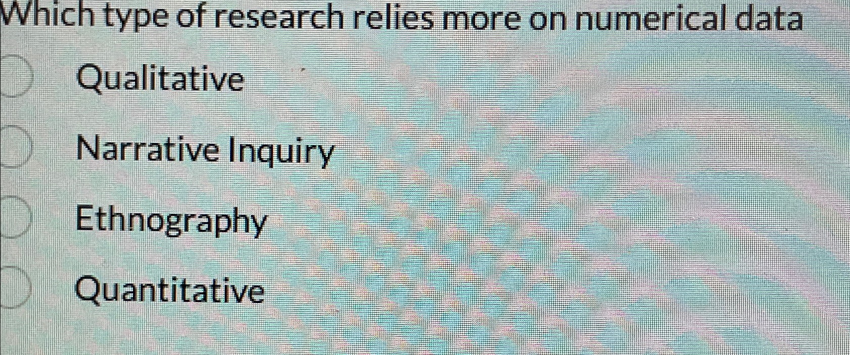 Solved Which type of research relies more on numerical | Chegg.com
