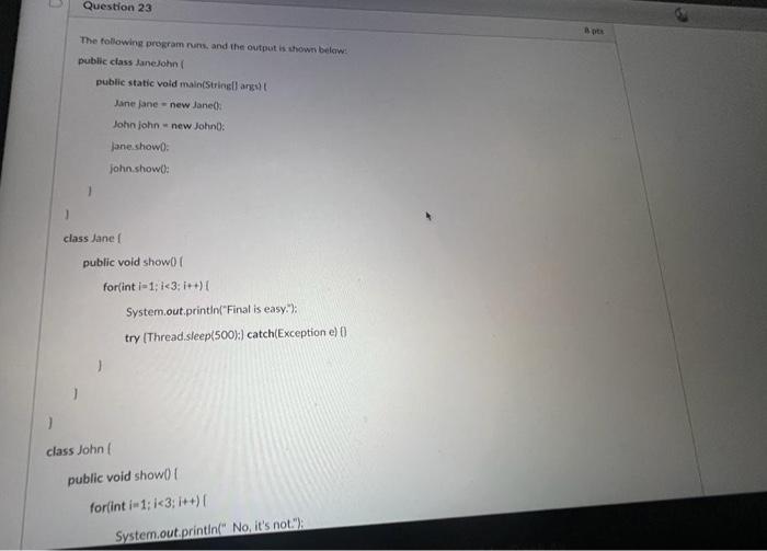 Solved The following program rums, and the outbut is atrown | Chegg.com