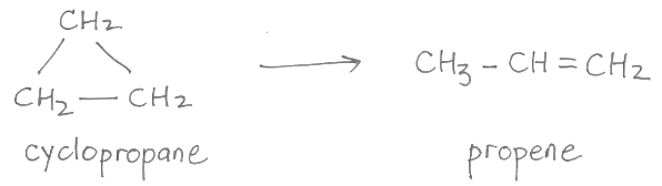 Solved The thermal isomerization of cyclopropane occurs | Chegg.com