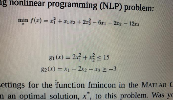 7.14 Consider the following nonlinear programming | Chegg.com