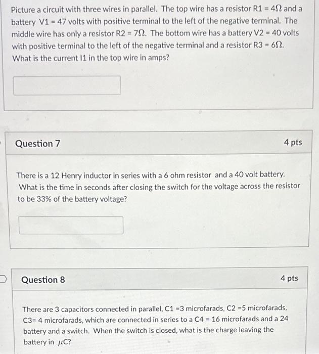 Solved Picture a circuit with three wires in parallel. The | Chegg.com