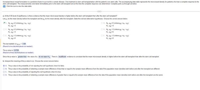 Increased blsod vessei formulason is a predictive | Chegg.com