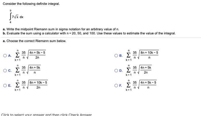 Solved Consider the following definite integral. 9 Sirx ax | Chegg.com