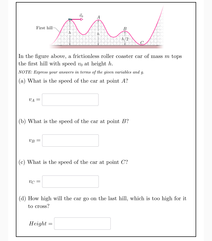 Solved In the figure above, a frictionless roller coaster | Chegg.com