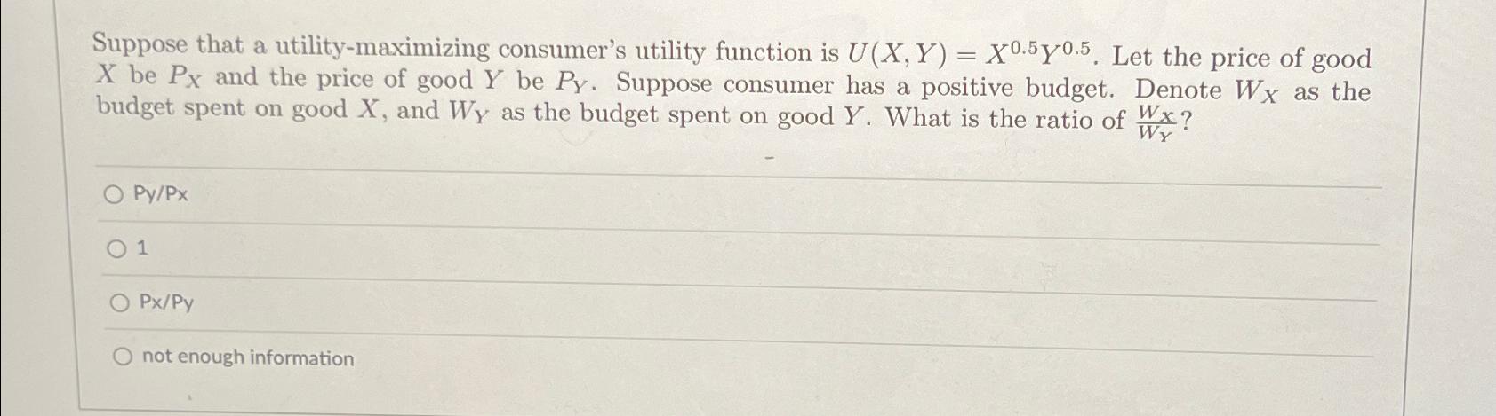 Solved Suppose that a utility-maximizing consumer's utility | Chegg.com Solved Suppose that a utility-maximizing consumer's utility | Chegg.com