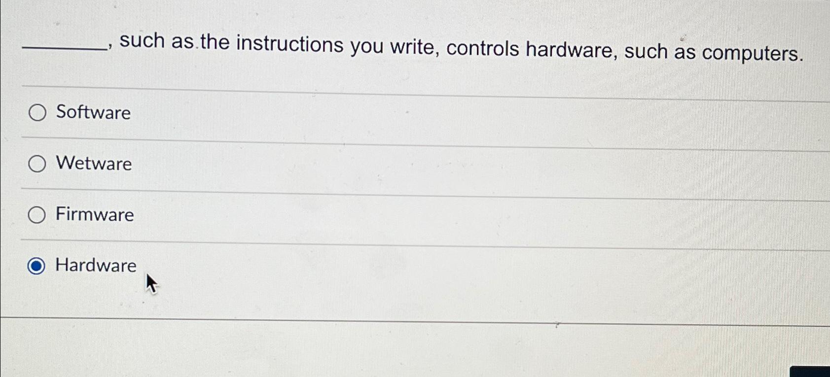 Solved such as the instructions you write, controls | Chegg.com