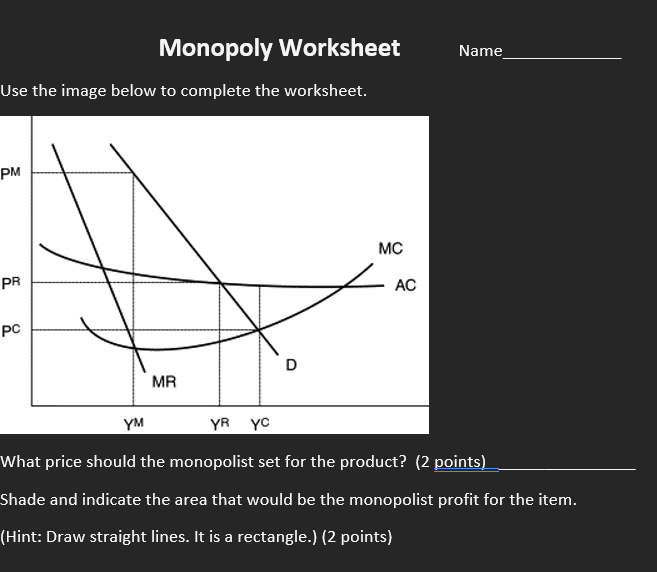 Solved Monopoly WorksheetName q,Use the image below to | Chegg.com