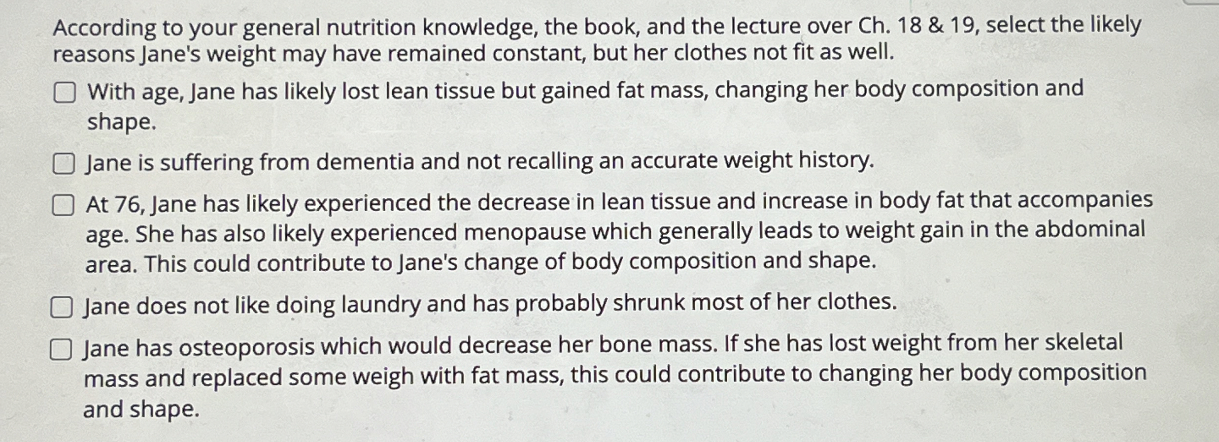 Solved According to your general nutrition knowledge, the | Chegg.com