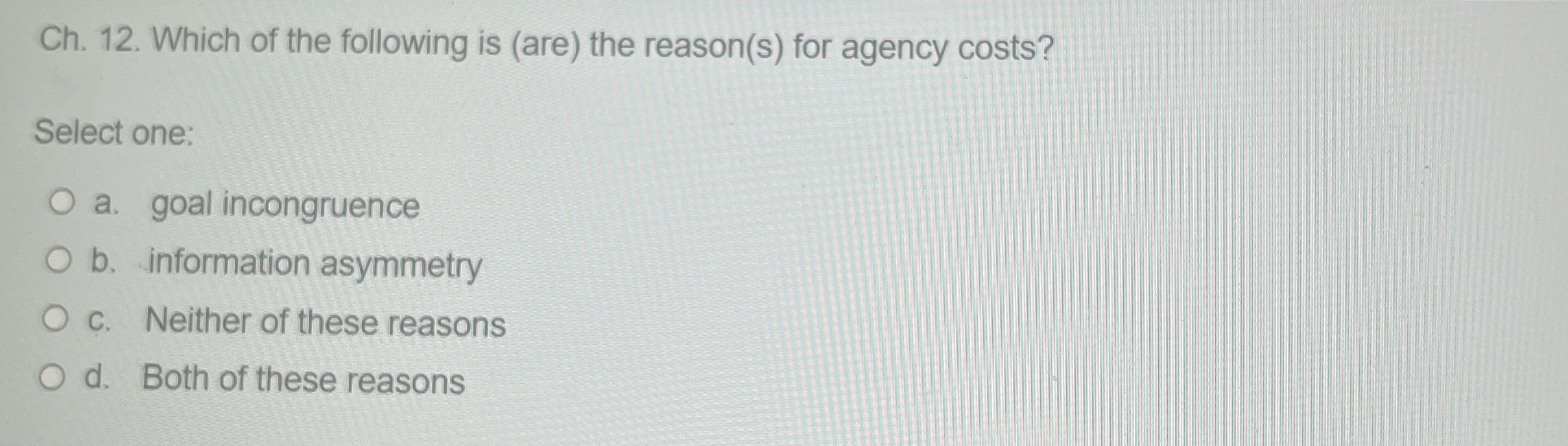 Solved Ch. 12. ﻿Which of the following is (are) ﻿the | Chegg.com