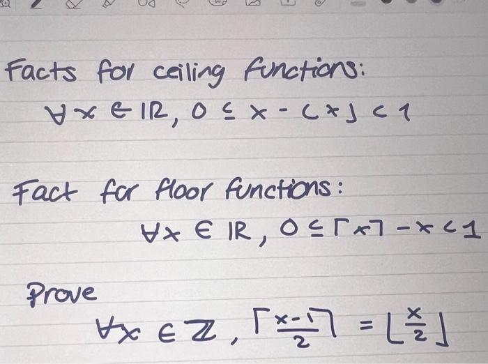 Solved Facts for ceiling functions: ∀x∈R,0≤x−cx]