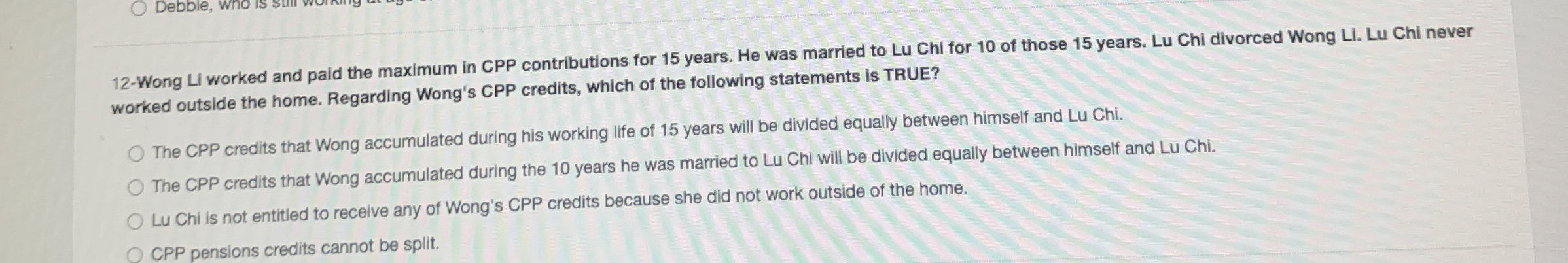 Solved 12-Wong Li worked and paid the maximum in CPP | Chegg.com