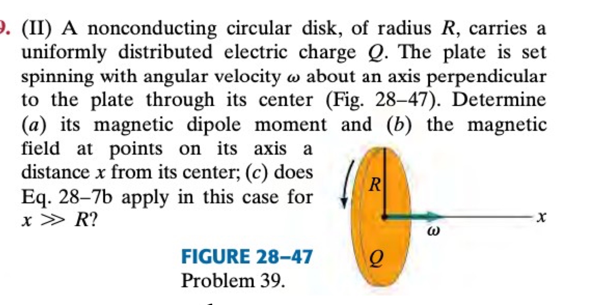 Solved (II) ﻿A nonconducting circular disk, of radius R, | Chegg.com