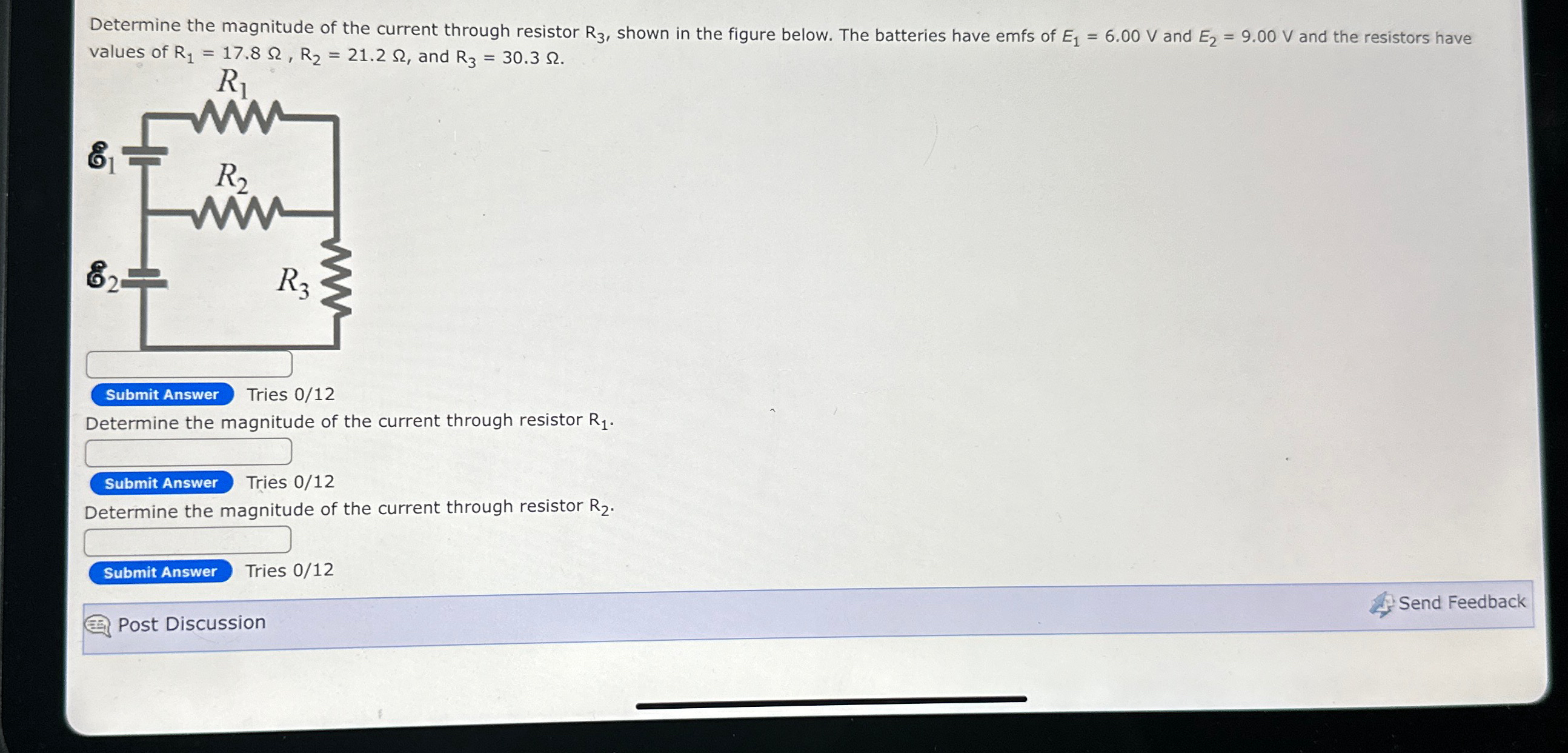 Solved Determine the magnitude of the current through | Chegg.com