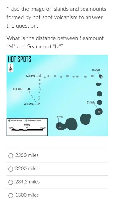 Solved "Use the image of islands and seamounts formed by hot | Chegg.com