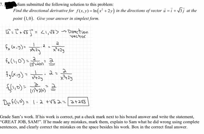 Solved T. Sam submitted the following solution to this | Chegg.com