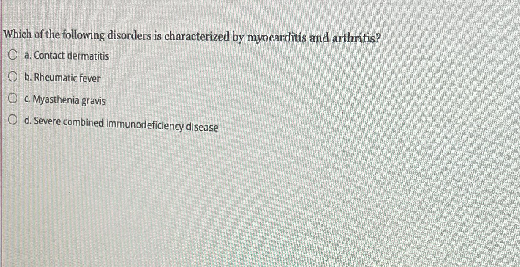 Solved Which of the following disorders is characterized by | Chegg.com