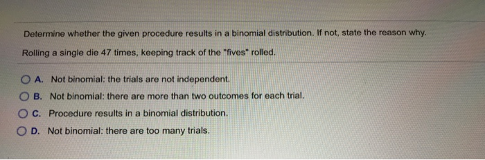 Solved Determine whether the given procedure results in a | Chegg.com