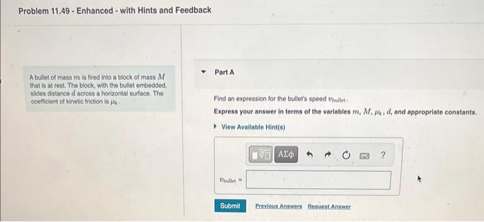 Solved Problem 11.49 - Enhanced - with Hints and Feedback A | Chegg.com