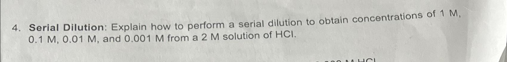 Solved Serial Dilution: Explain how to perform a serial | Chegg.com